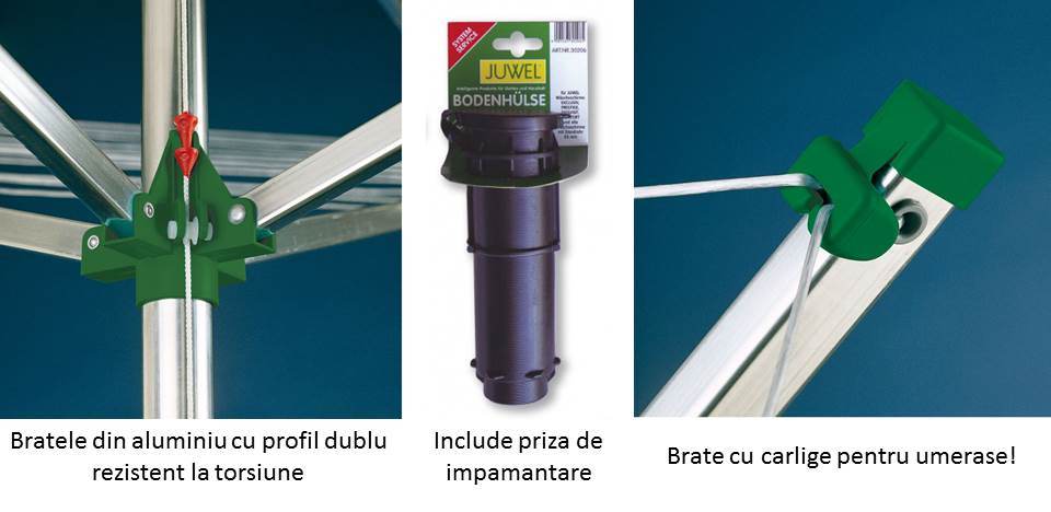 Uscator rufe Juwel rotativ Prima 600 52,1 m - eMAG.ro